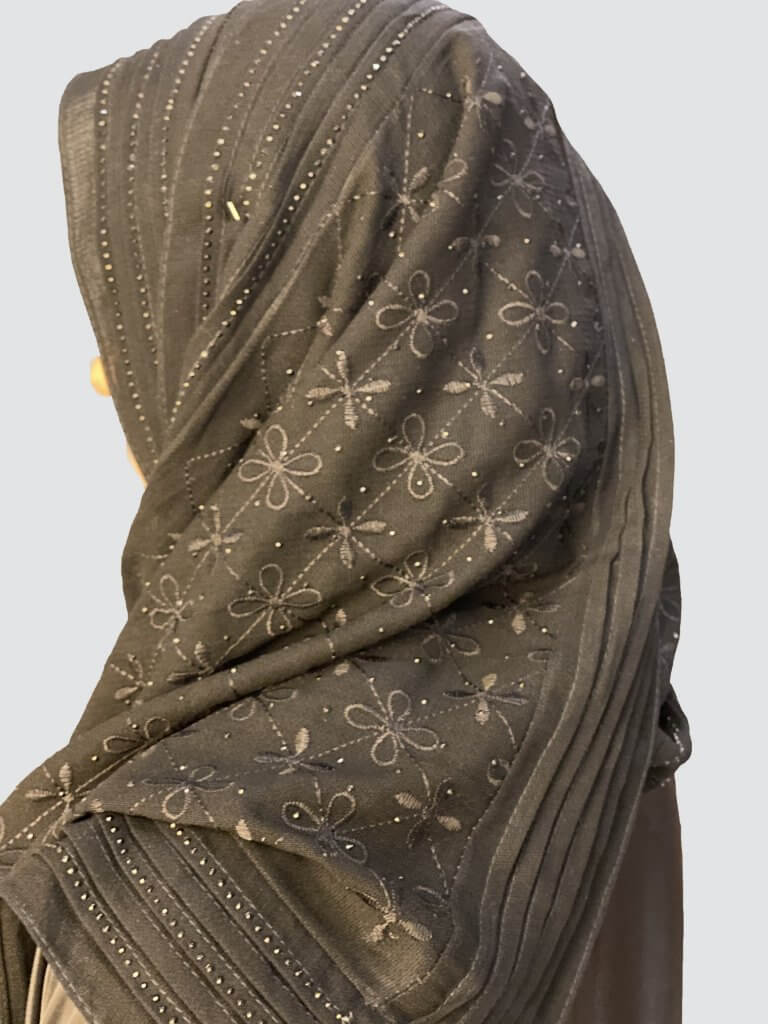 Buy Black Color Butterfly Pattern Black Georgette Scarf From Poshnluxe