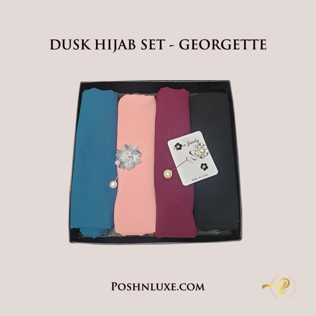 Dusk Hijab Set - Georgette - PoshnLuxe