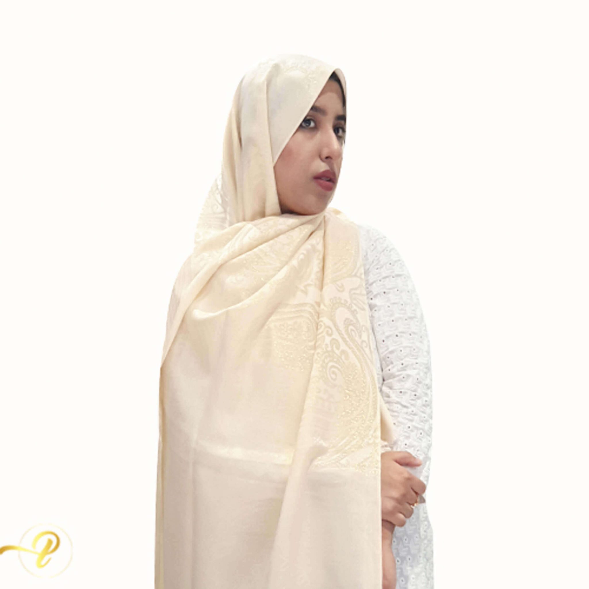 Georgette Hijab – Cream Beige - PoshnLuxe